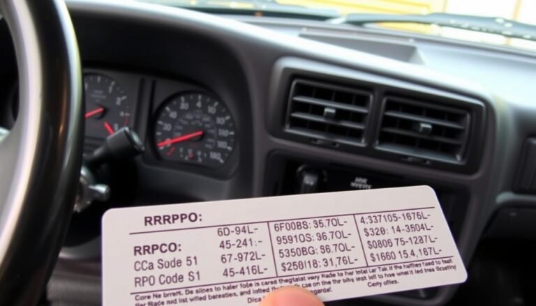 Where Are rpo Codes For A 1996 Chevy Silverado 1500?